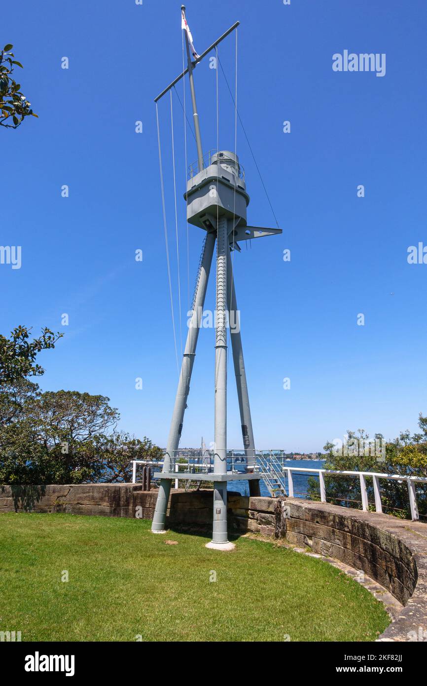 The HMAS Sydney I memorial mast at Bradley Head in Sydney Harbour ...