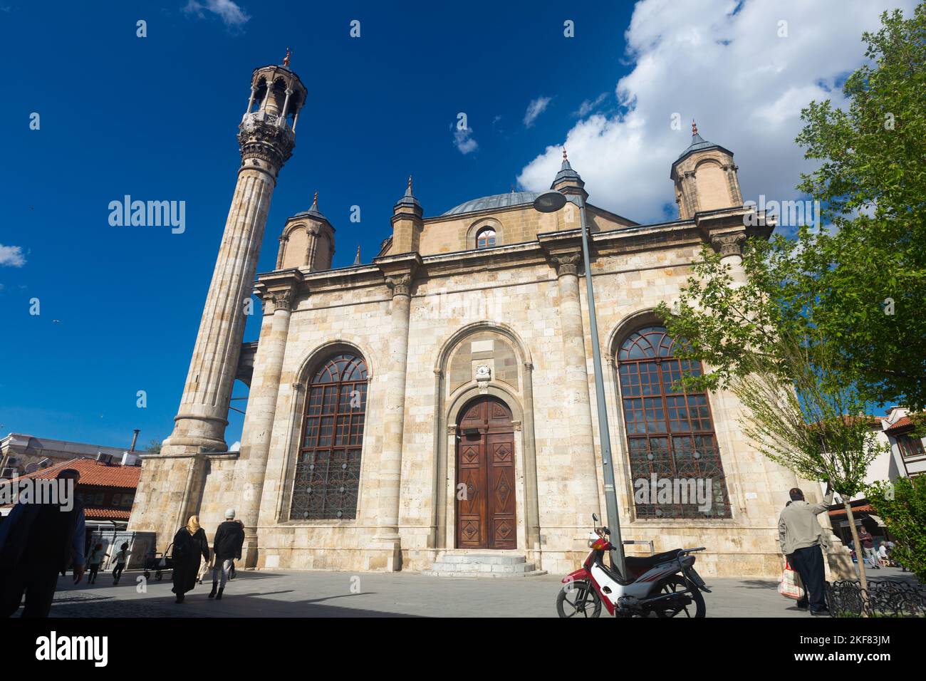 Aziziye Mosque with columned balconies of minarets in Turkish city of ...