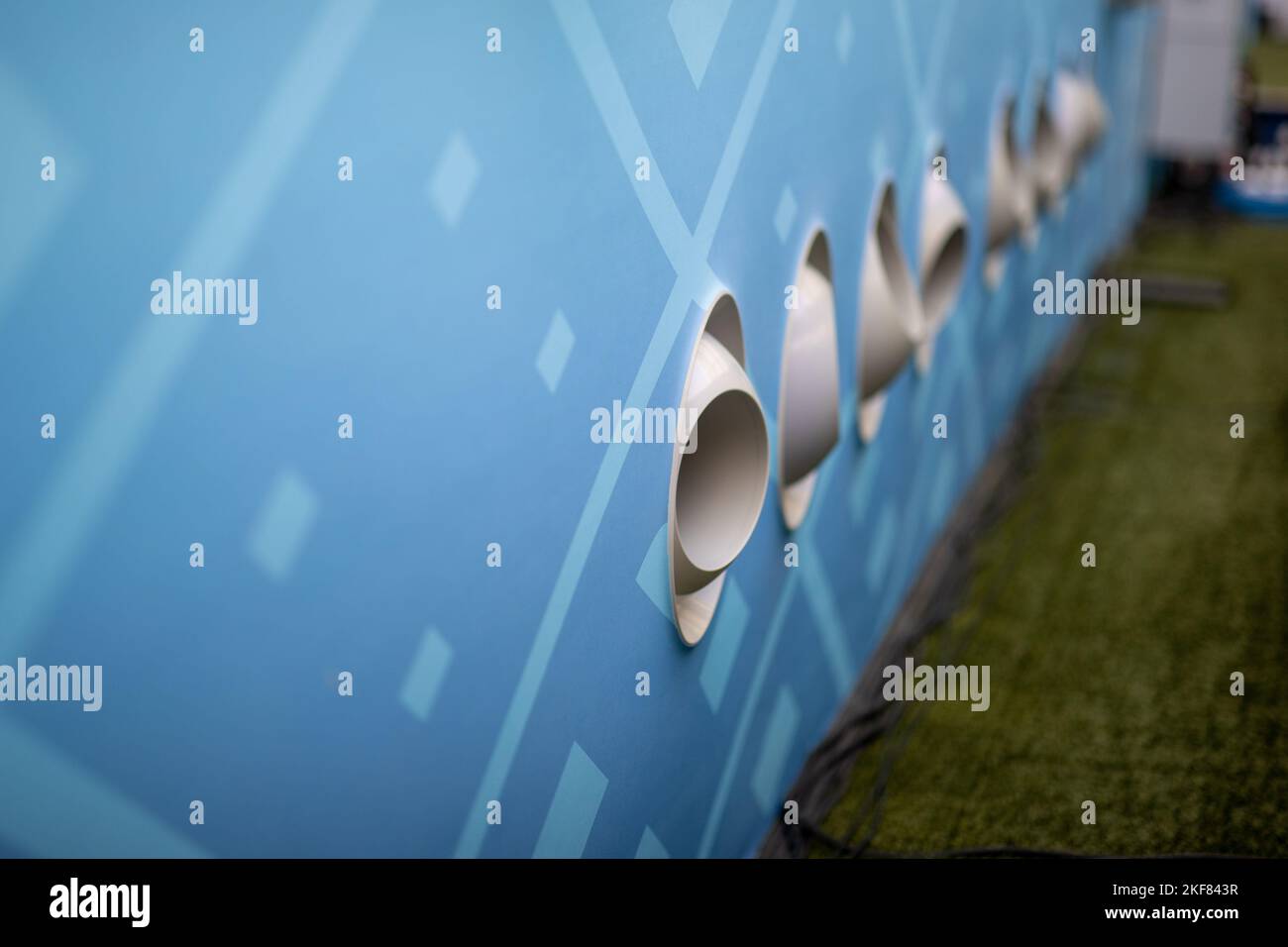 DOHA, Qatar. , . air condition hoses in the stadium, Football FIFA ...