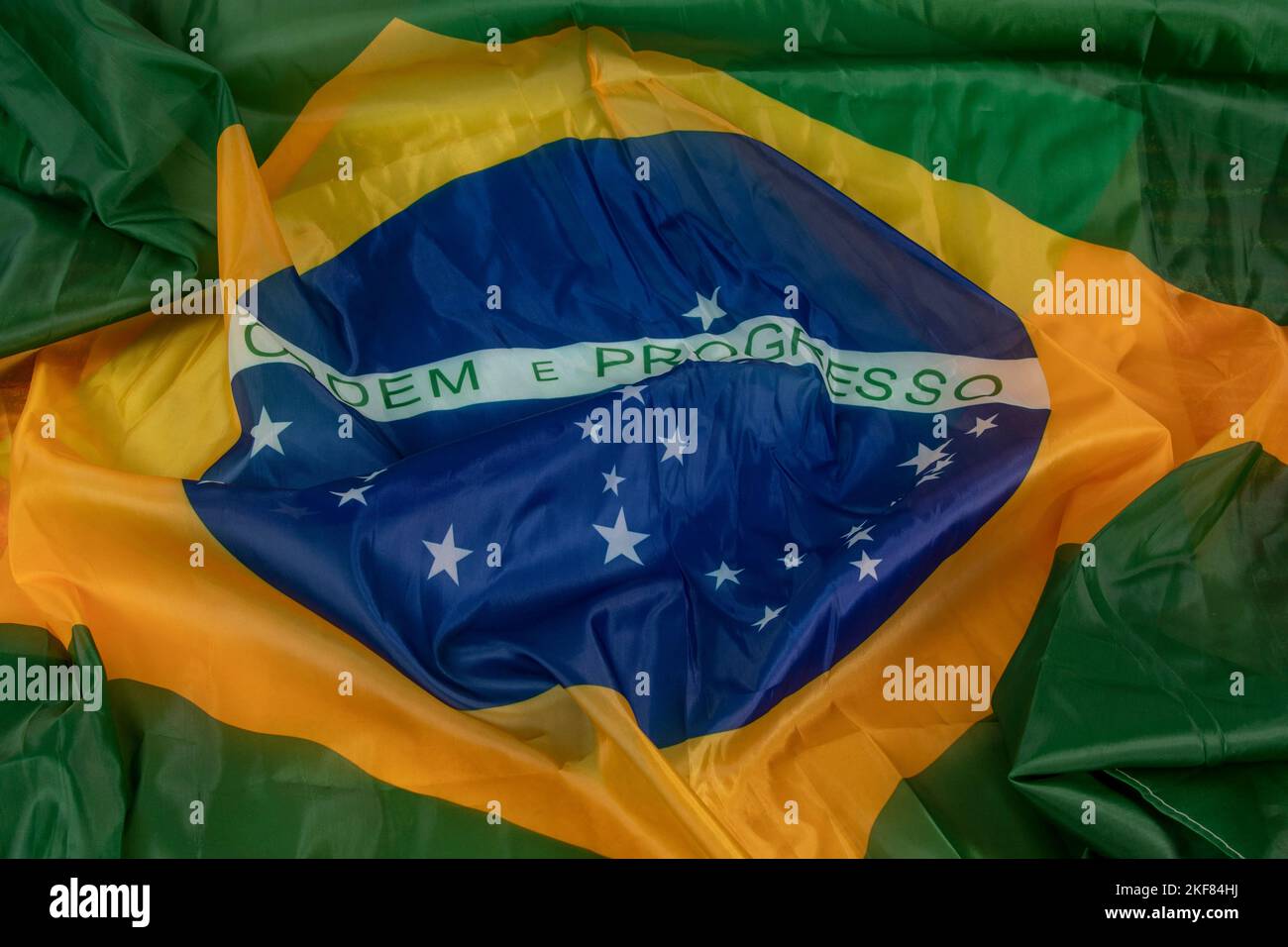 flag of Brazil in wave filling the frame Stock Photo - Alamy