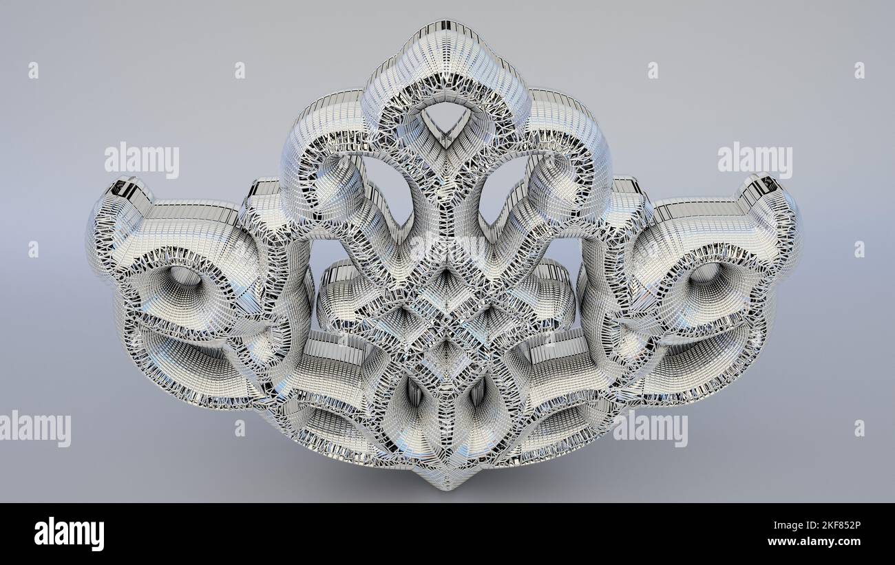 3D Illustration of a very detailed but methodically connected ...