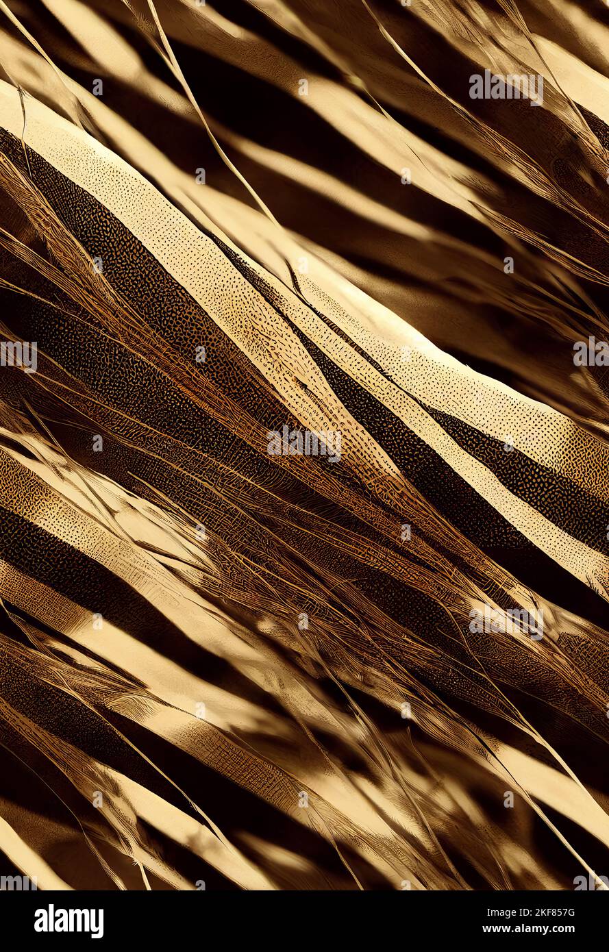 Hand drawn textured gold pattern. Collage contemporary print with ...