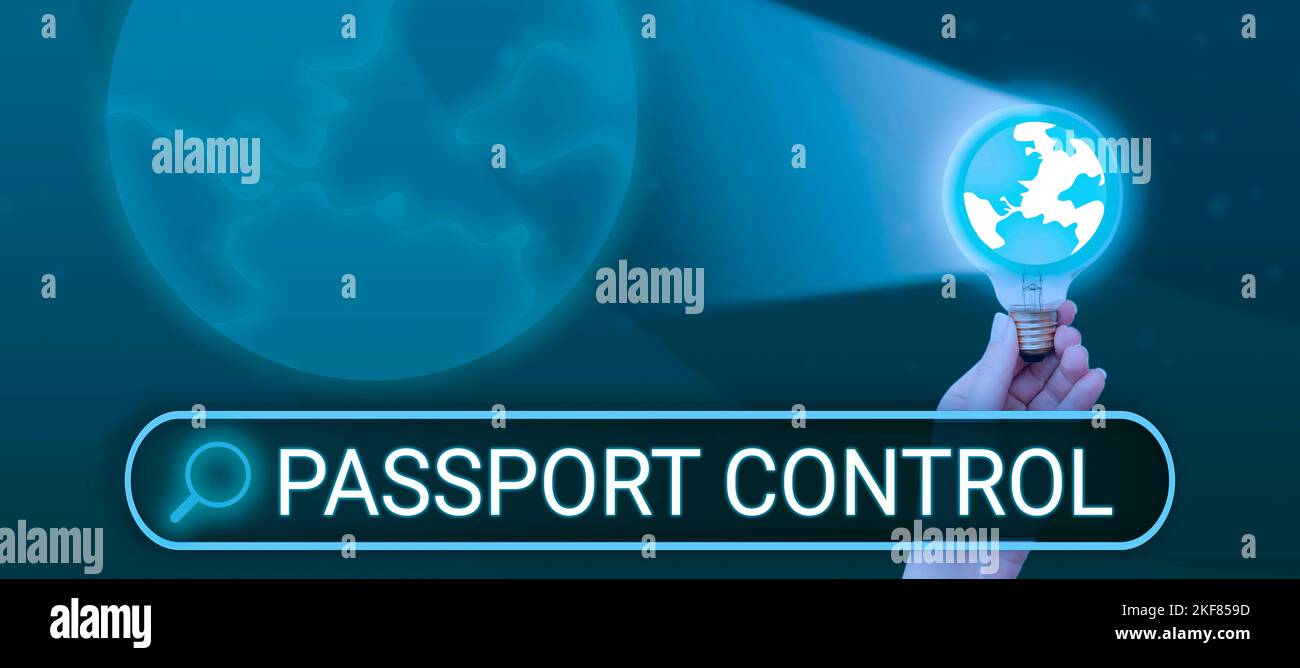 Handwriting text Passport Control. Conceptual photo the area in an ...