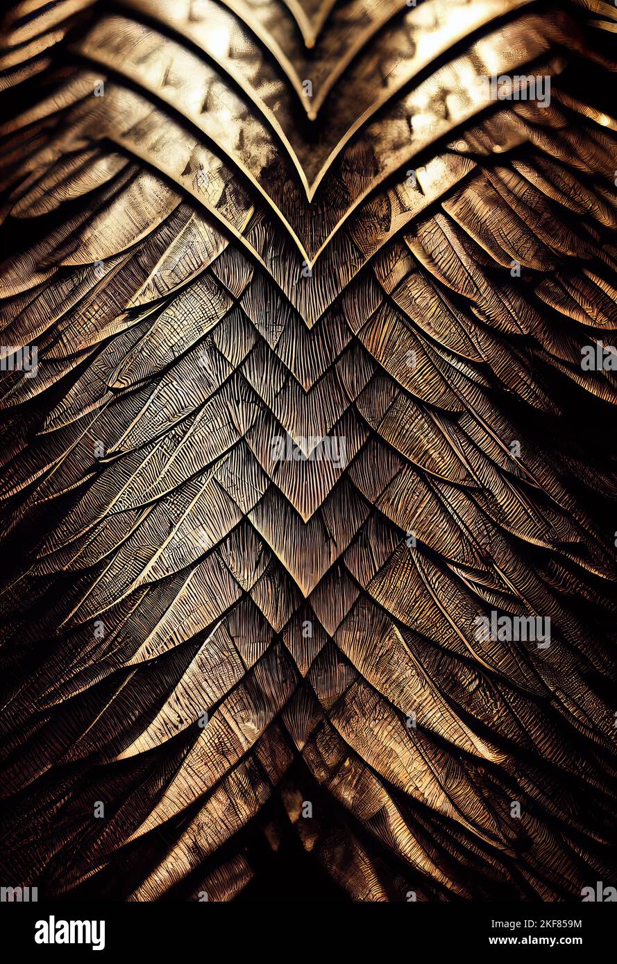 Hand drawn textured golden shield pattern. Collage contemporary print ...