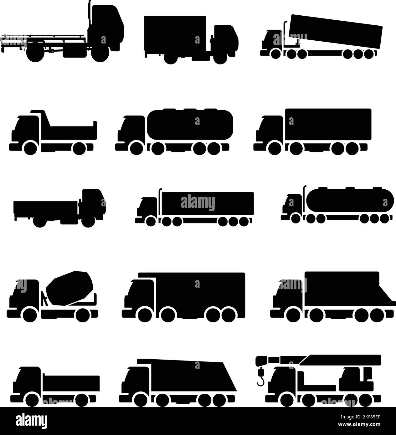 A vector illustration of pickup trucks isolated on a white background ...