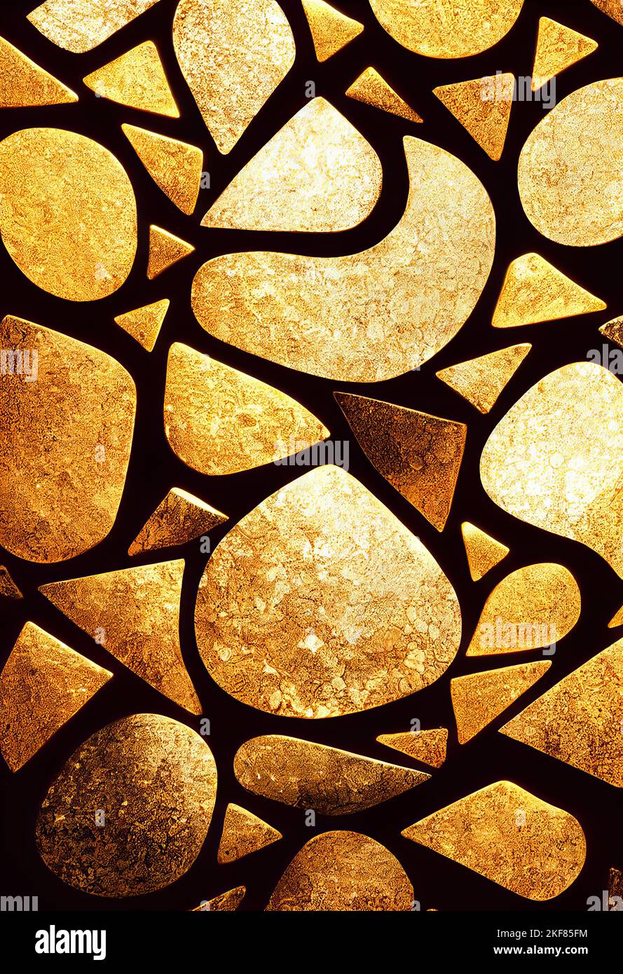 Hand drawn textured gold bars pattern. Collage contemporary print with ...