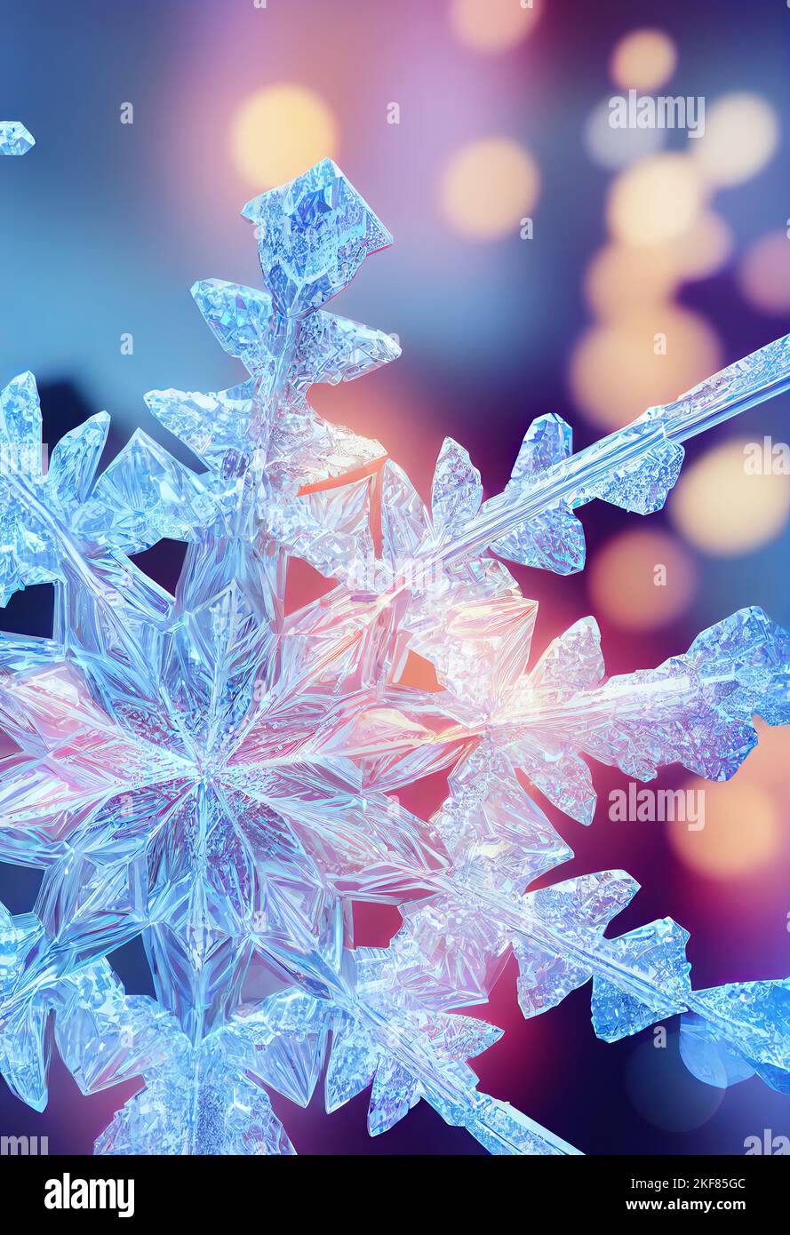 Hand drawn decorative frozen icy snowflake pattern. Collage ...