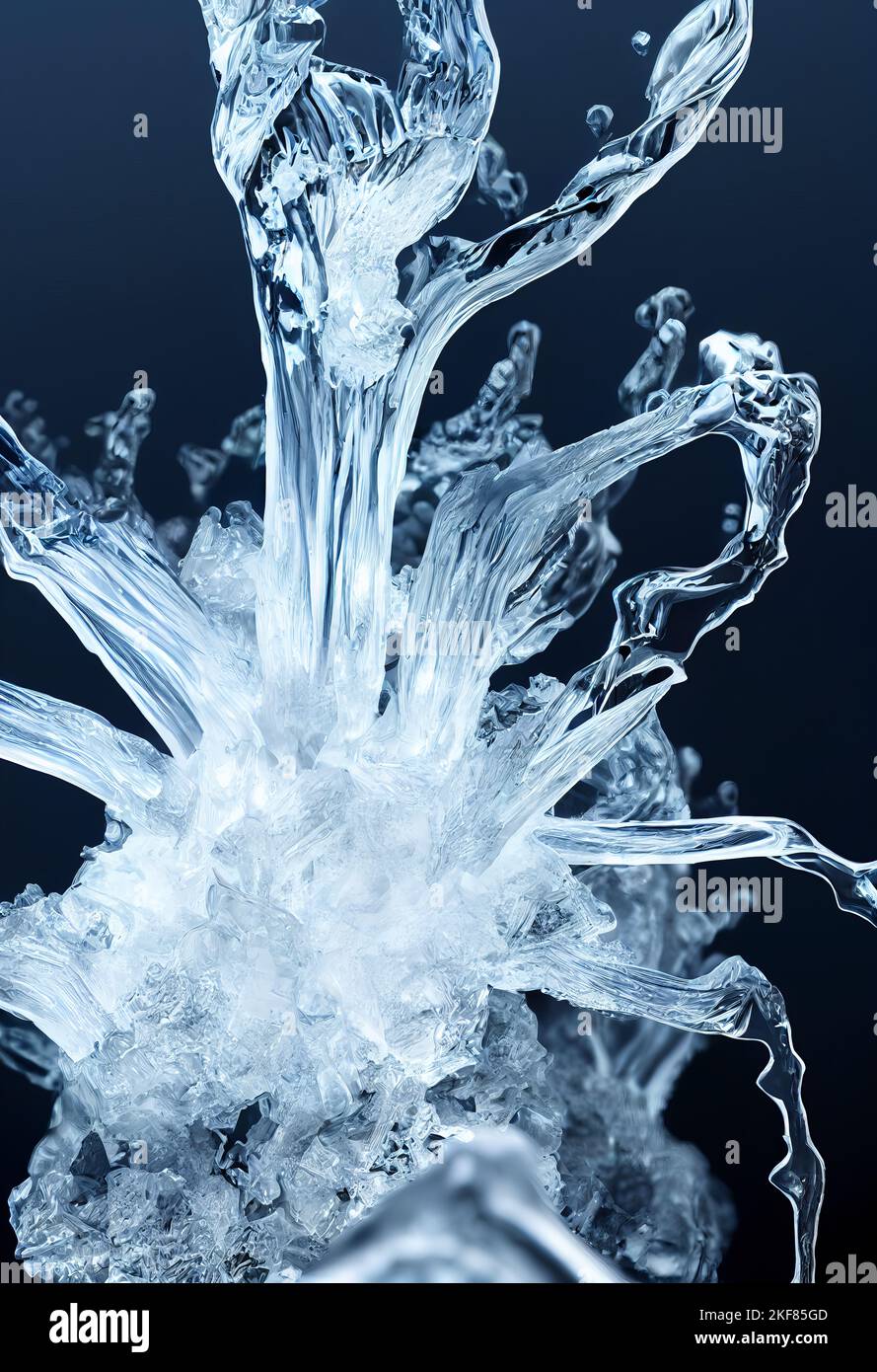 Hand drawn frozen icy shape pattern. Collage contemporary print with ...