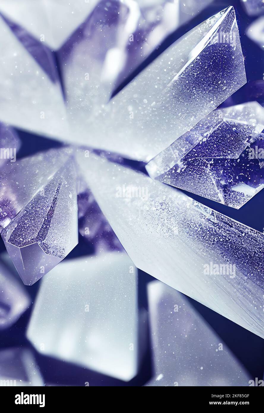 Hand drawn frozen ice cubes pattern. Collage contemporary print with ...