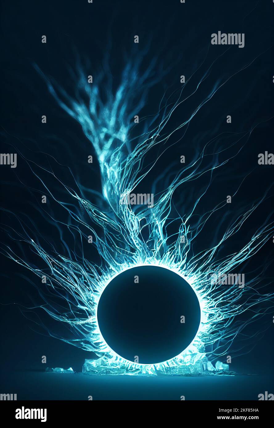 Hand drawn blue ice pattern. Collage contemporary print with decorative ...