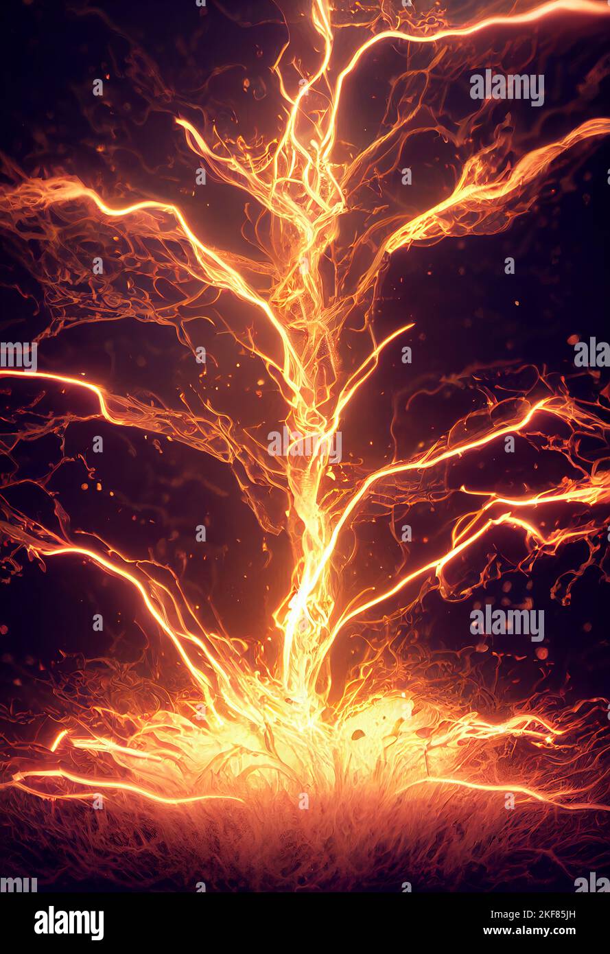 Hand drawn dynamic lighting pattern. Collage contemporary print with ...