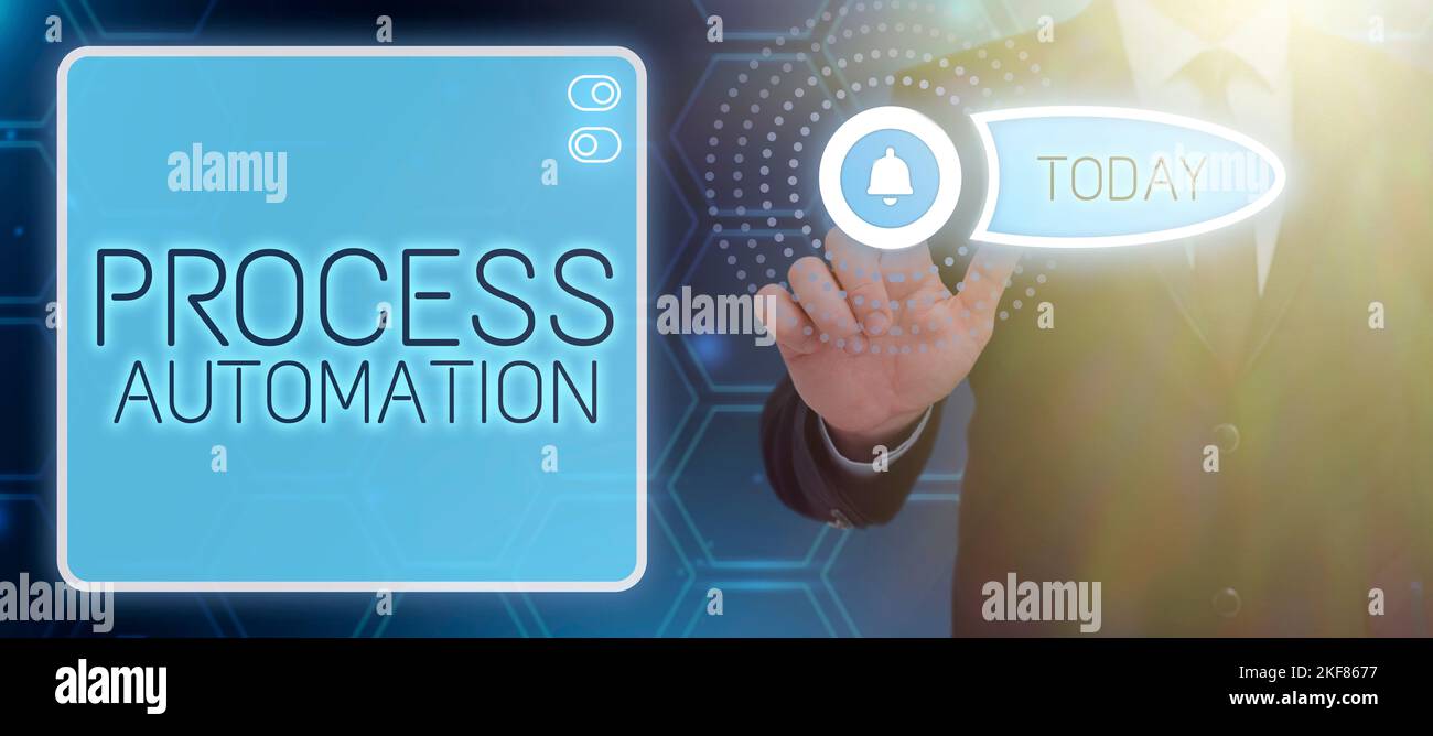Text sign showing Process Automation, Concept meaning the use of ...