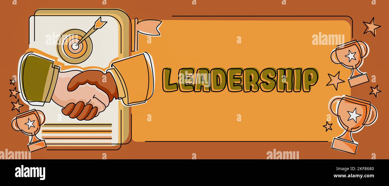 Conceptual display Leadership. Business concept art of motivating to ...