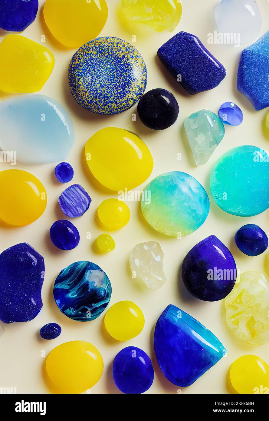 Hand drawn colorful stones pattern. Collage contemporary print with ...