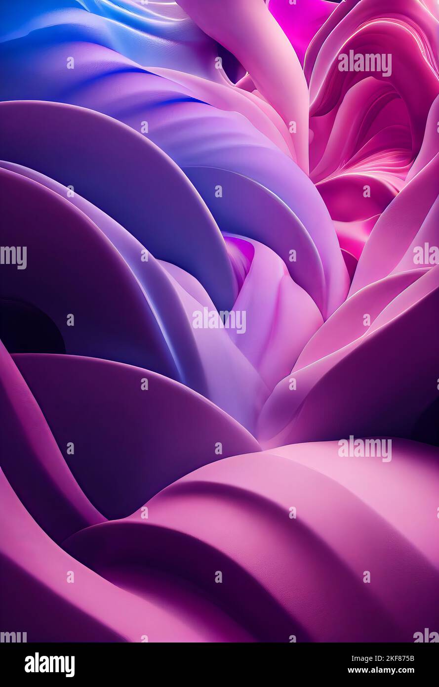 Hand drawn gradient pink waves pattern. Collage contemporary print with ...