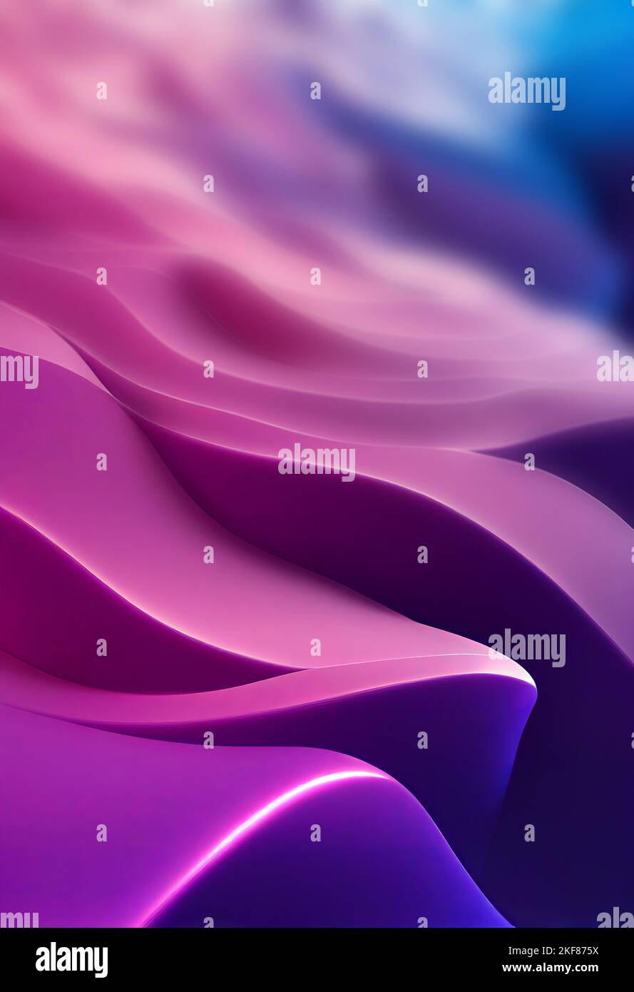 Hand drawn gradient pink waves pattern. Collage contemporary print with ...