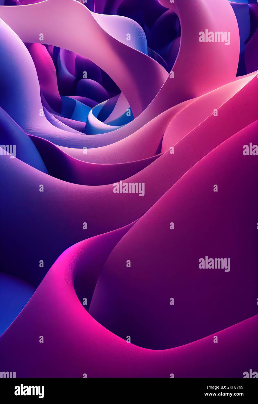 Hand drawn dynamic pink waves pattern. Collage contemporary print with ...