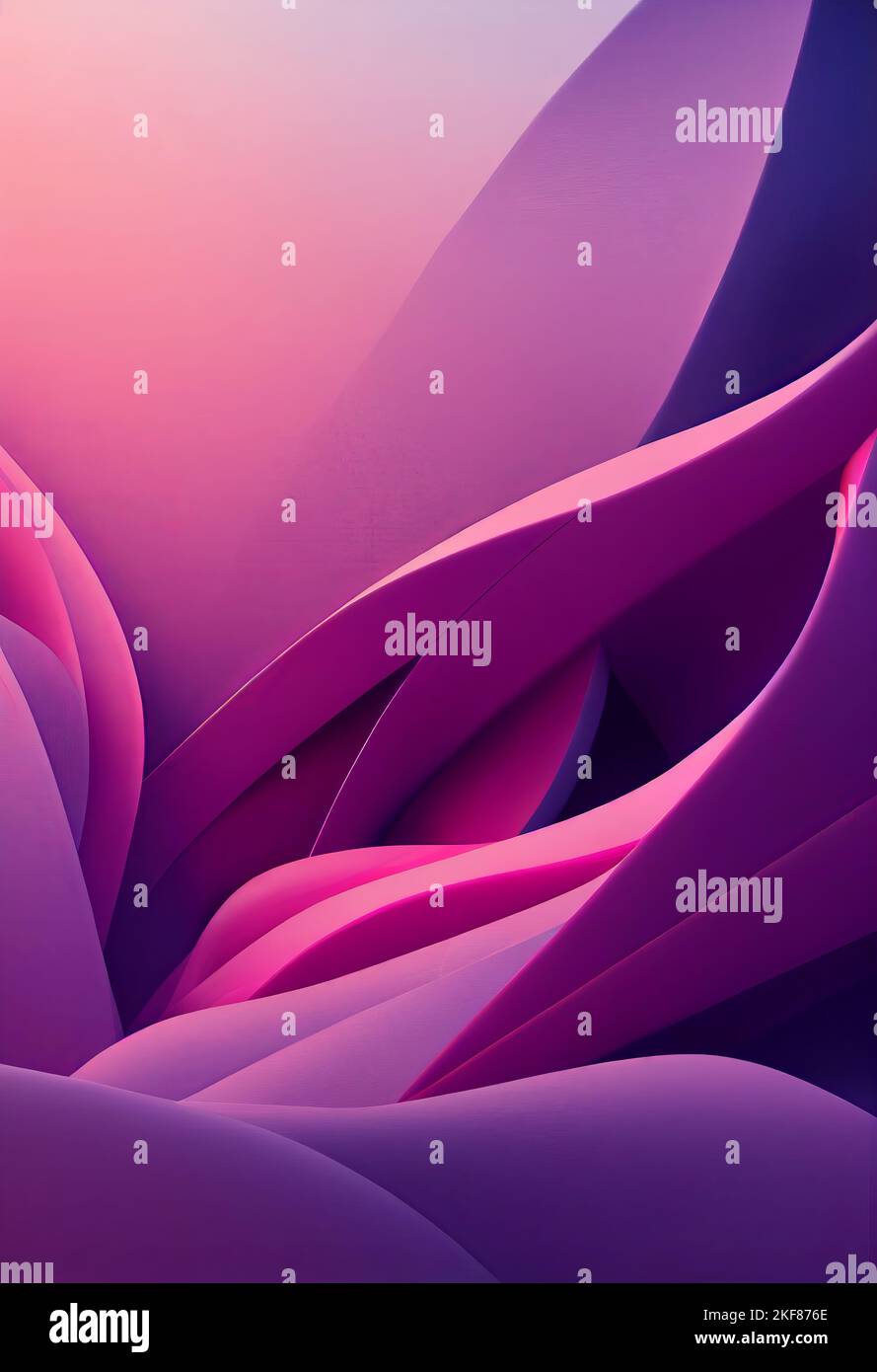 Hand drawn dynamic magenta waves pattern. Collage contemporary print ...