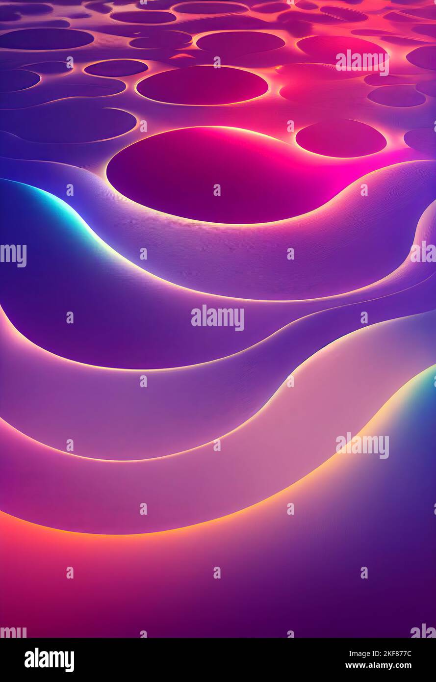 Hand drawn dynamic pink waves pattern. Collage contemporary print with ...