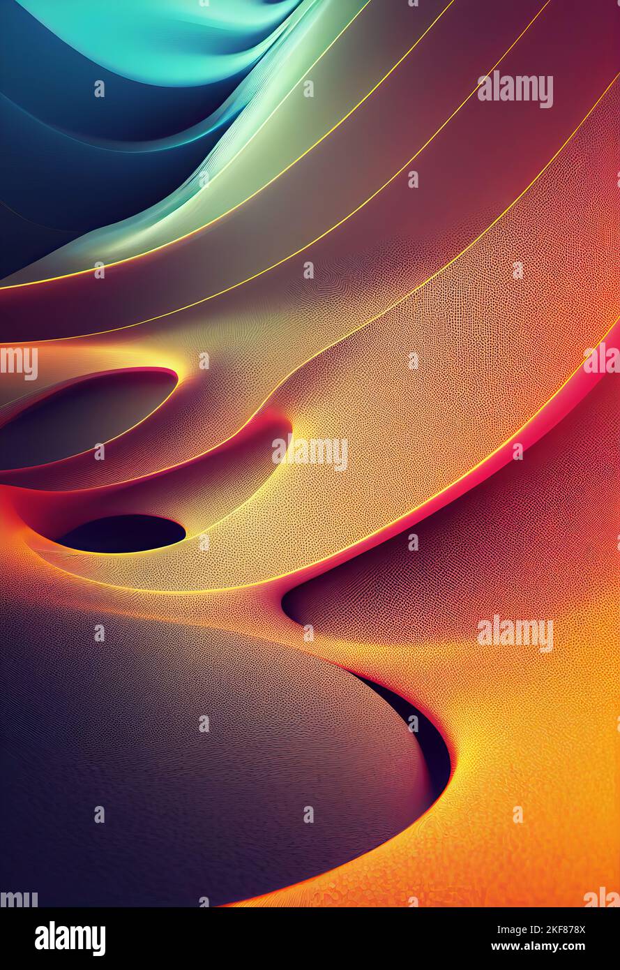 Hand drawn decorative colorful waves pattern. Collage contemporary ...