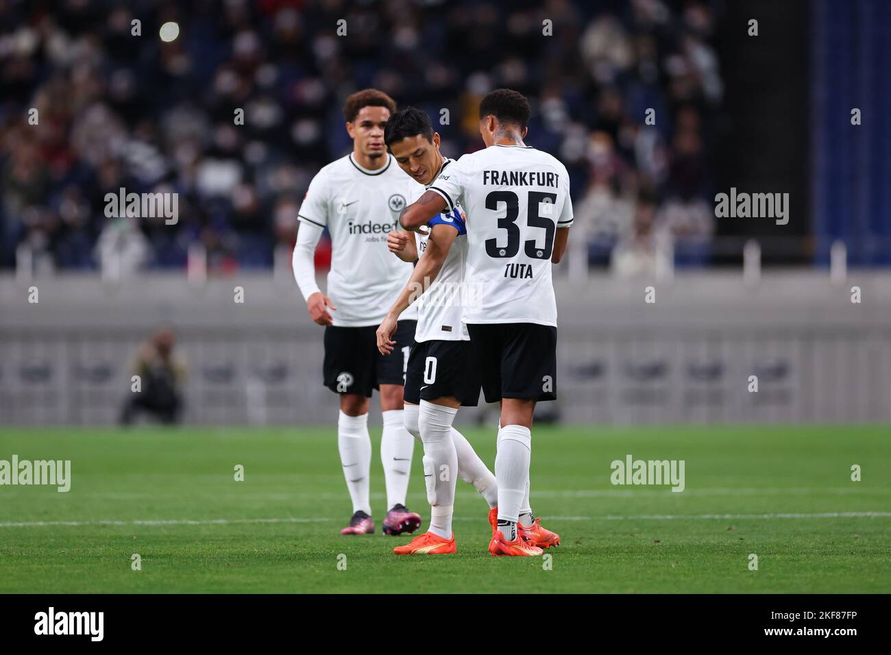 Saitama, Japan. 16th Nov, 2022. (L to R) Makoto Hasebe, Tuta (Frankfurt ...