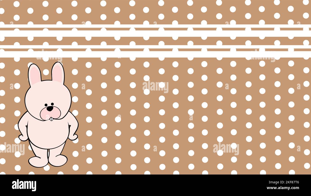 standing chibi bunny kid cartoon background. illustration in vector ...