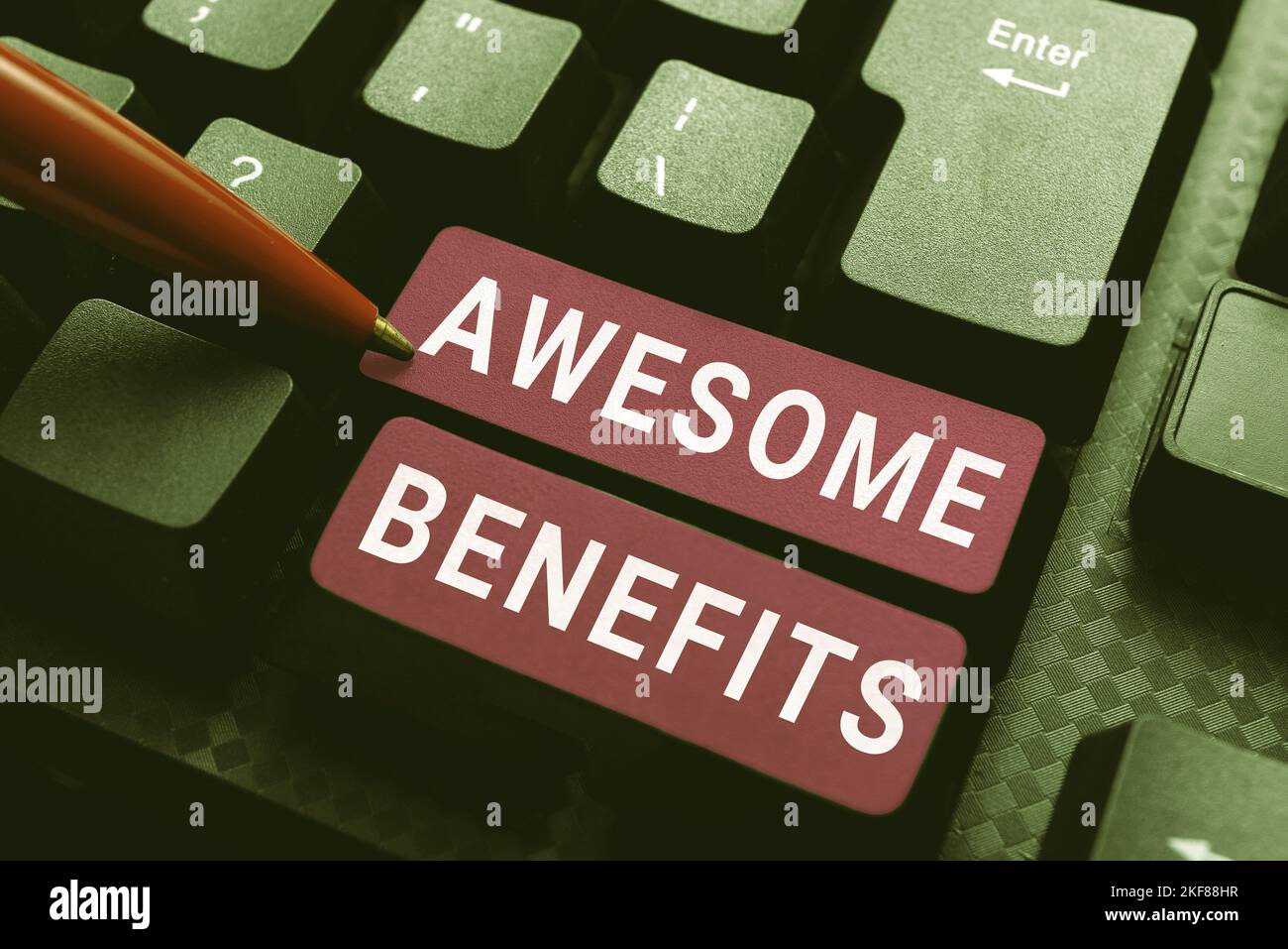 Inspiration showing sign Awesome Benefits. Business concept informal an ...