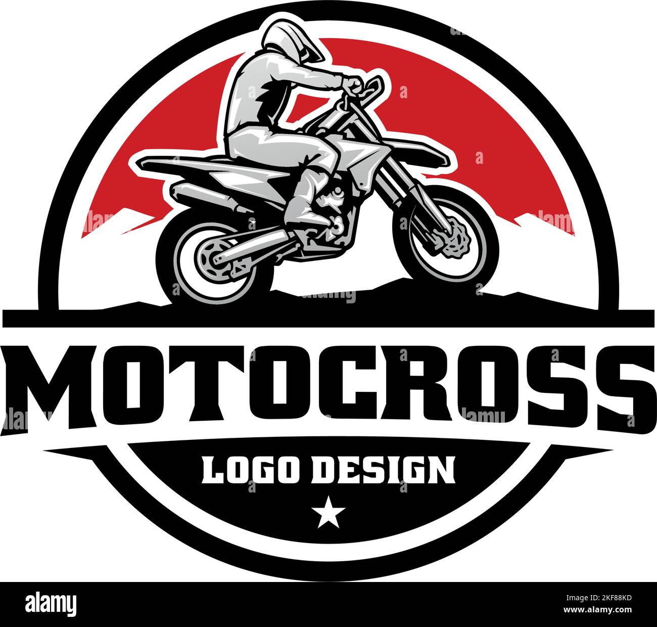 A vector for logos with a red and black theme and a motorcycle icon on ...