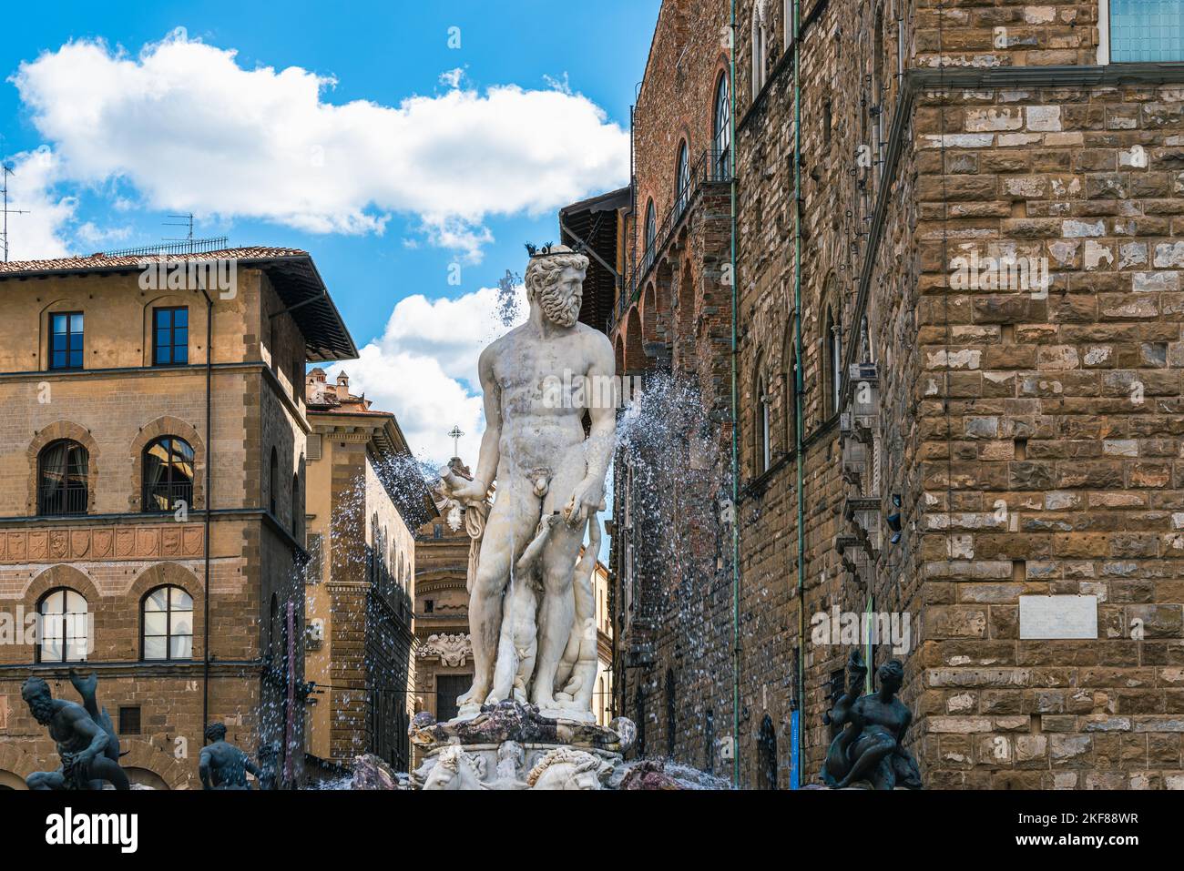 Fountain of Neptune in the Piazza della Signoria, Palazzo Vecchio ...
