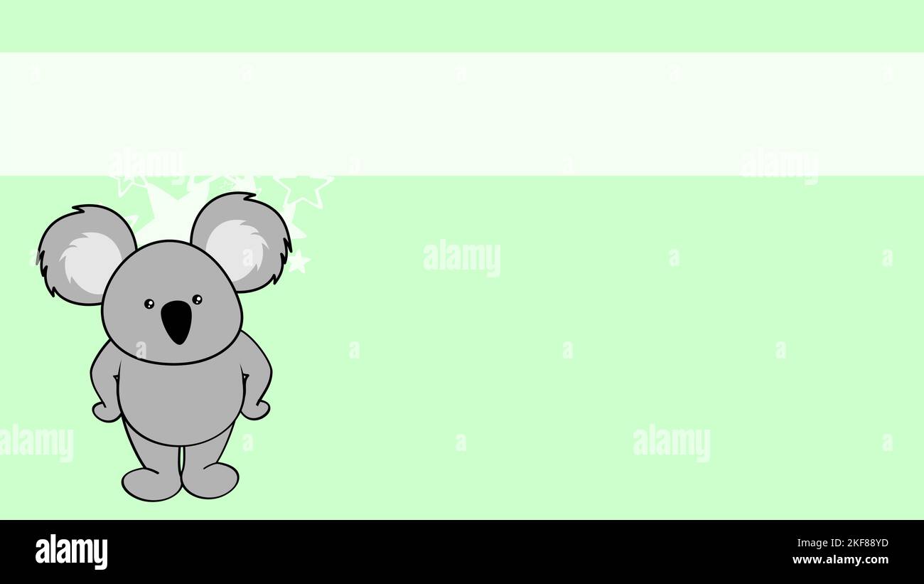 standing chibi koala kid cartoon background. illustration in vector ...