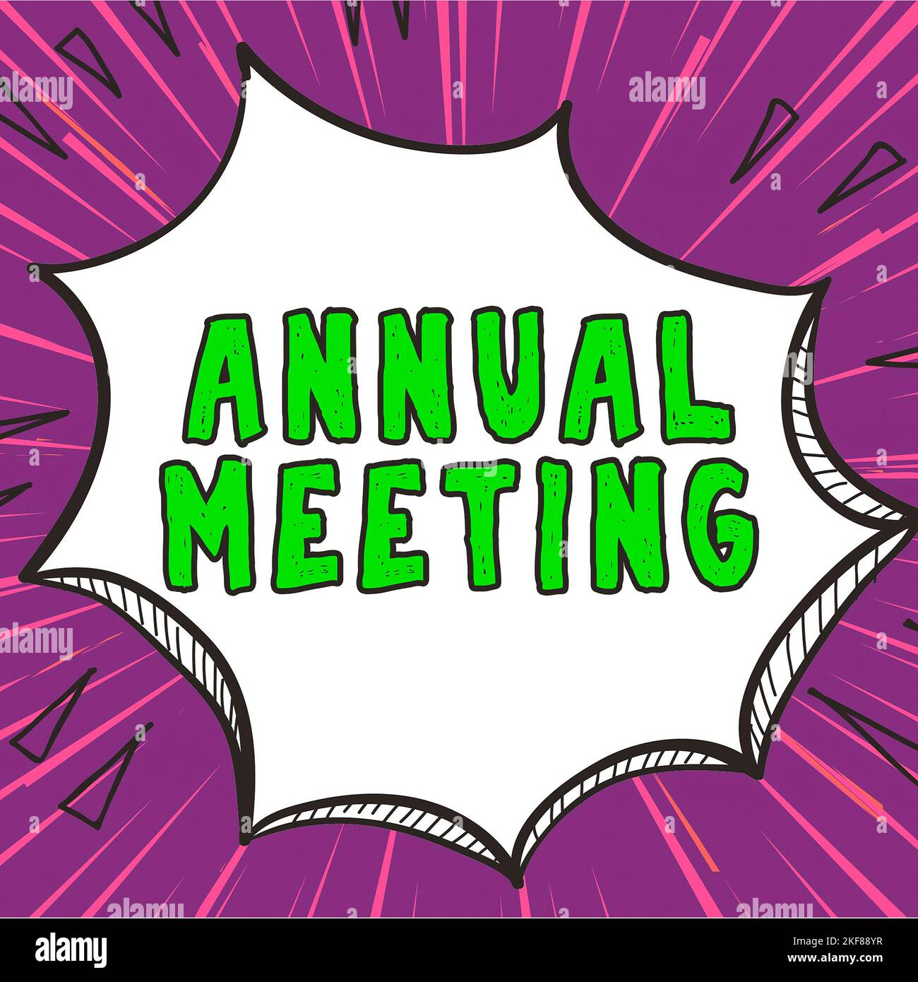 Text sign showing Annual Meeting. Business overview scheduled annually ...