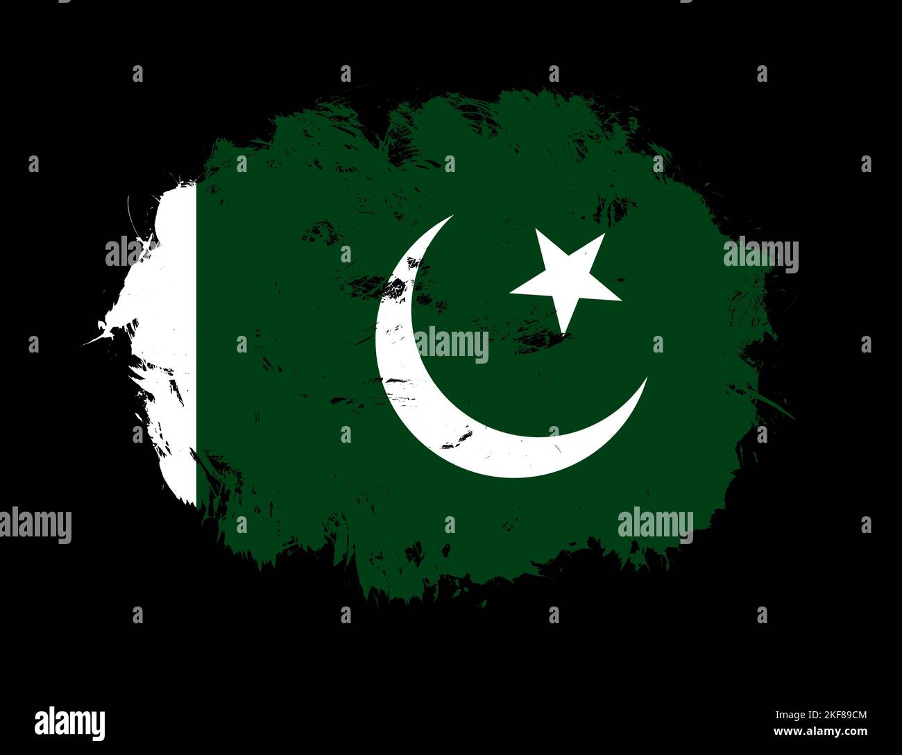 Pakistan flag painted on black stroke brush background Stock Photo - Alamy