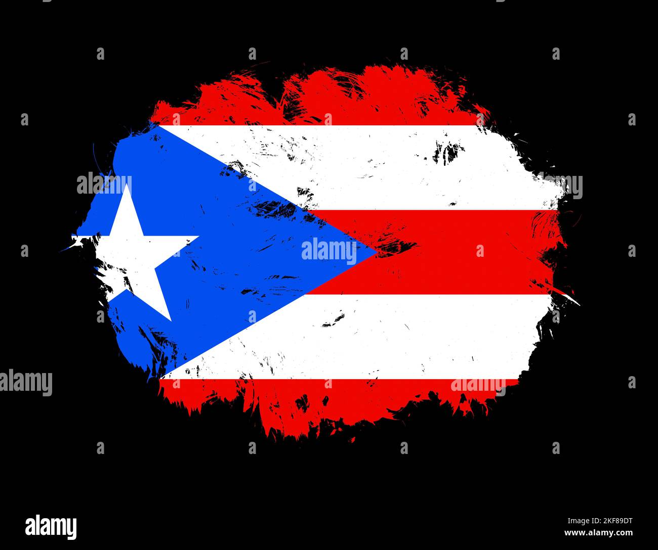 Puerto rico flag painted on black stroke brush background Stock Photo ...
