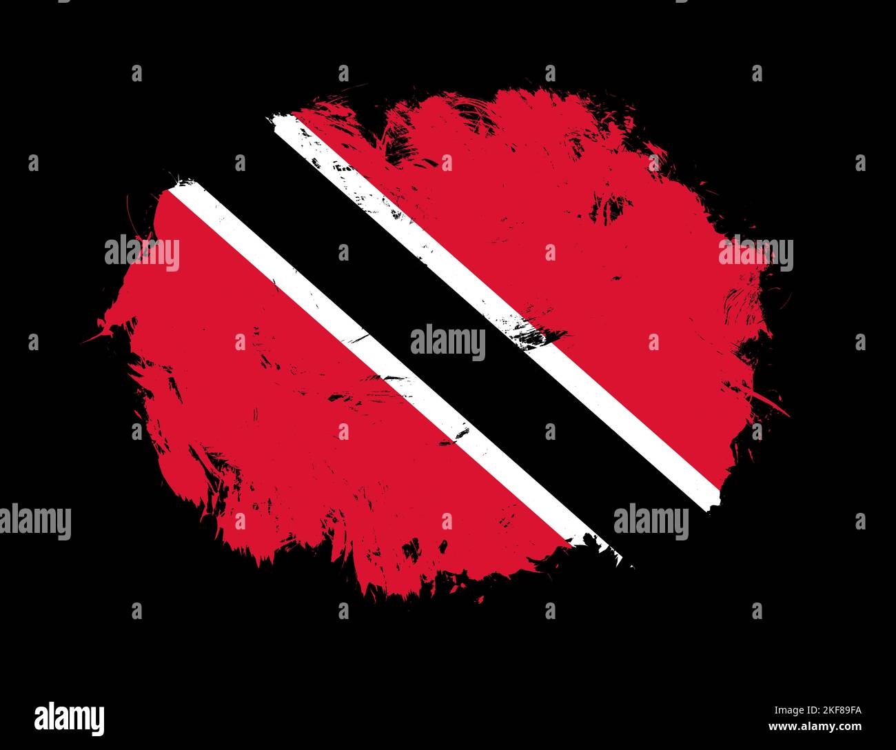 Trinidad and tobago flag painted on black stroke brush background Stock Photo - Alamy