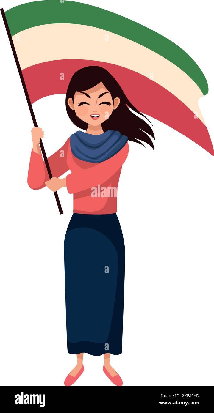 iranian woman waving flag Stock Vector Image & Art - Alamy