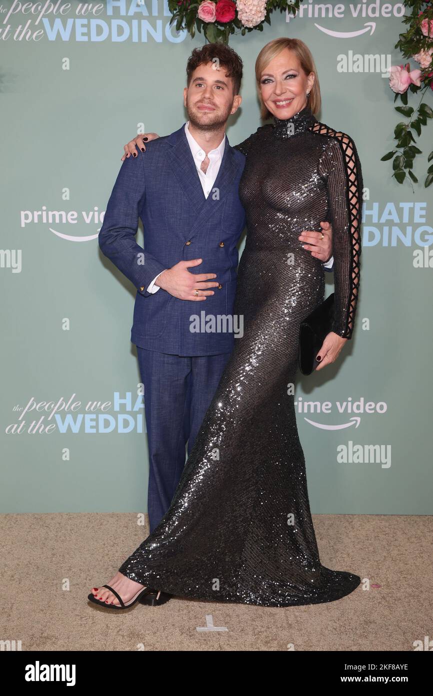 Los Angeles, Ca. 16th Nov, 2022. Ben Platt and Allison Janney at The ...
