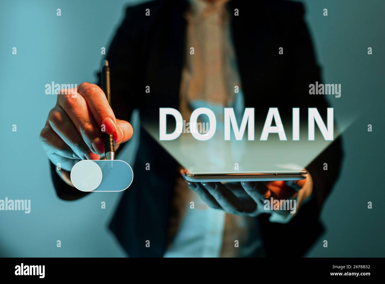 Sign displaying Domain. Word for identification string that defines a ...