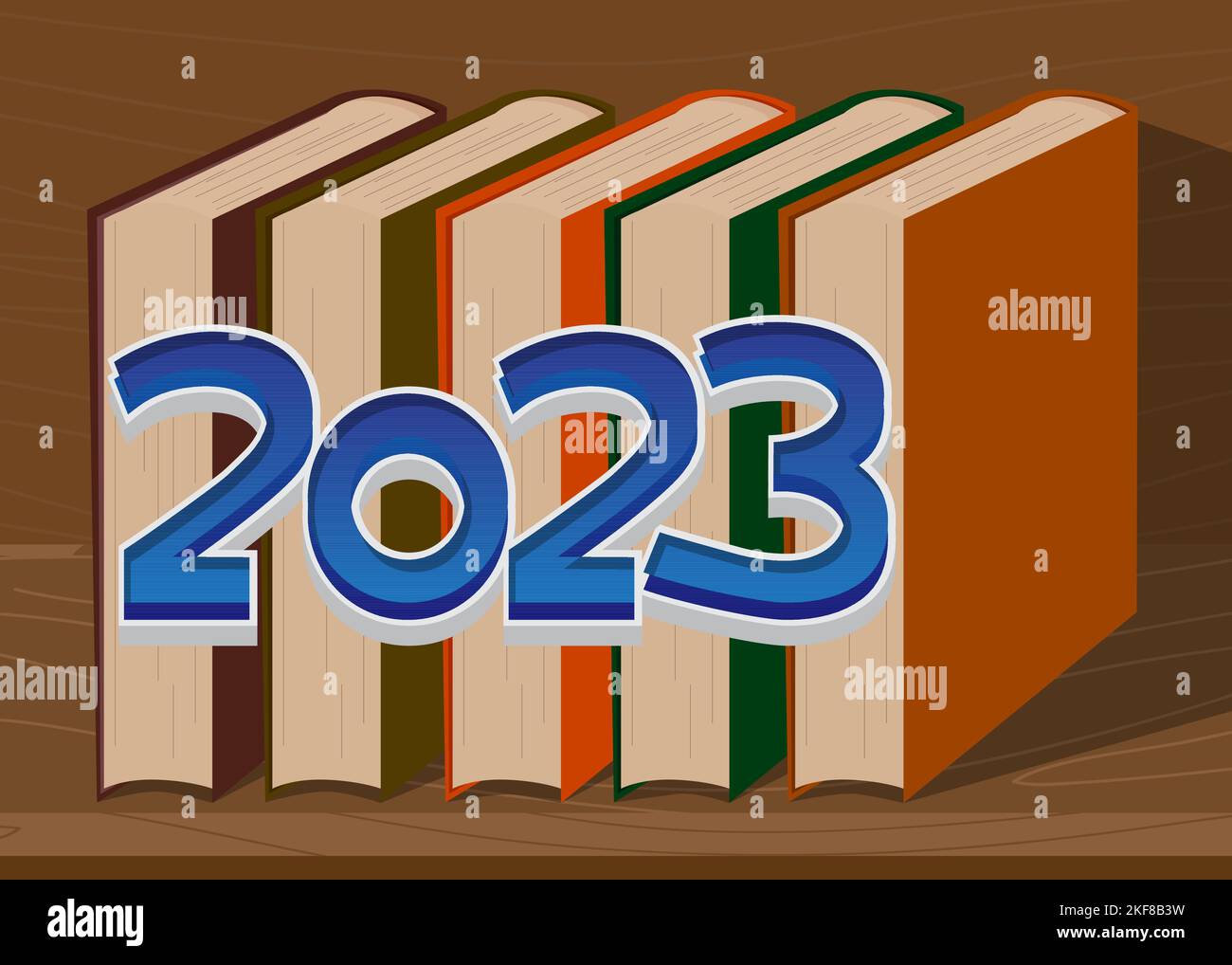 Number 2023 on a book, cartoon vector illustration Stock Vector Image ...