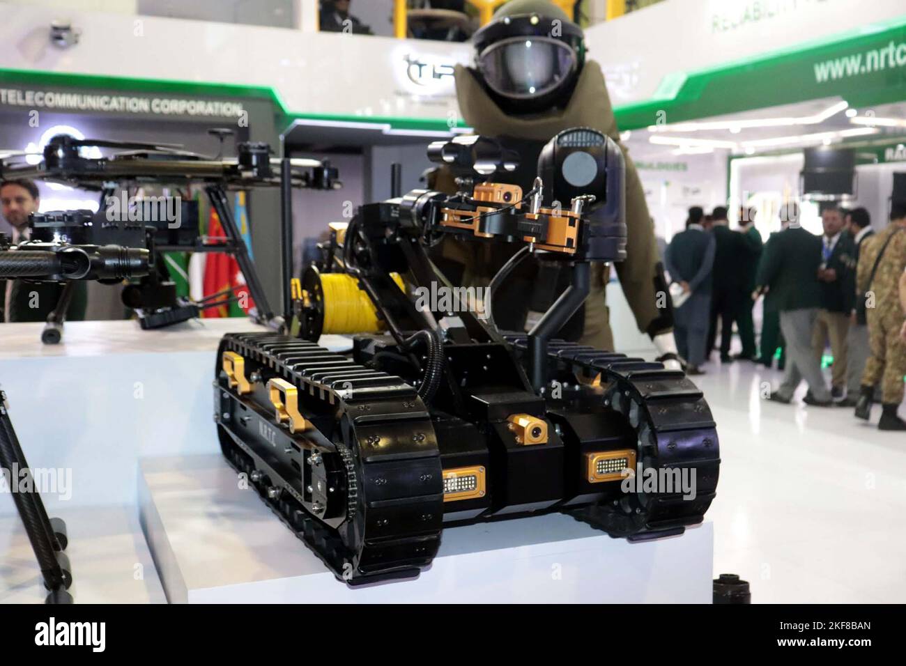 Karachi. 16th Nov, 2022. A bomb disposal robot is displayed at the ...