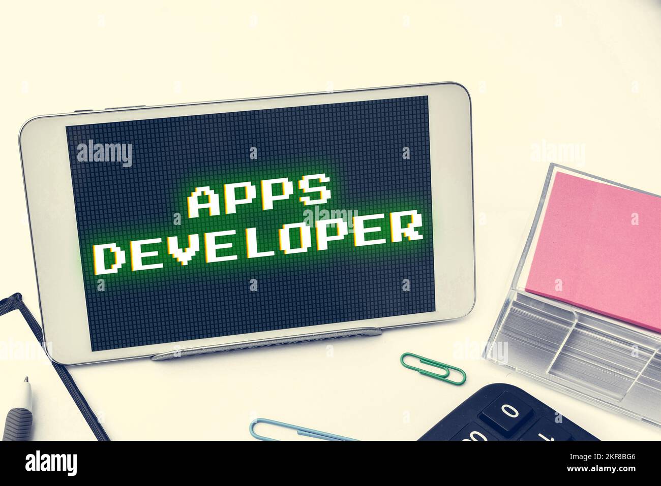 Text caption presenting Apps Developer. Business idea Graphic artist Software Programmer and ...