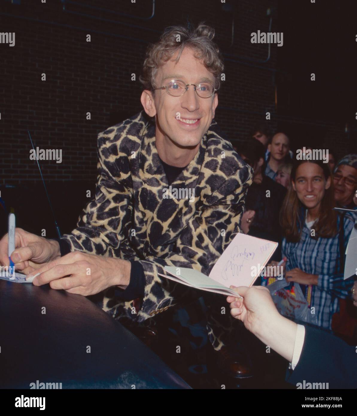Andy Dick signing autographs after his appearance on "Late Show with ...