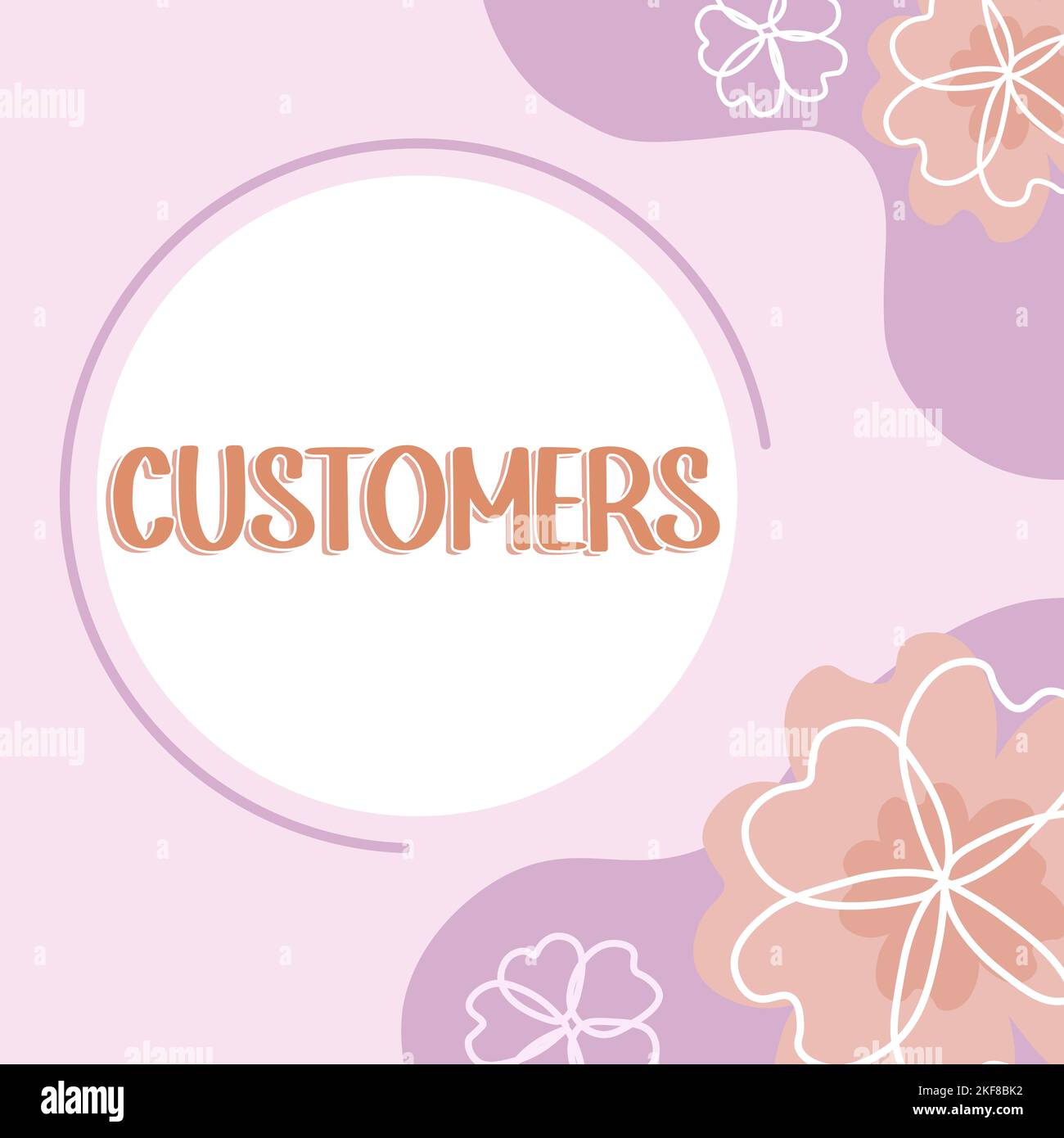 Text caption presenting Customers. Concept meaning individual or ...