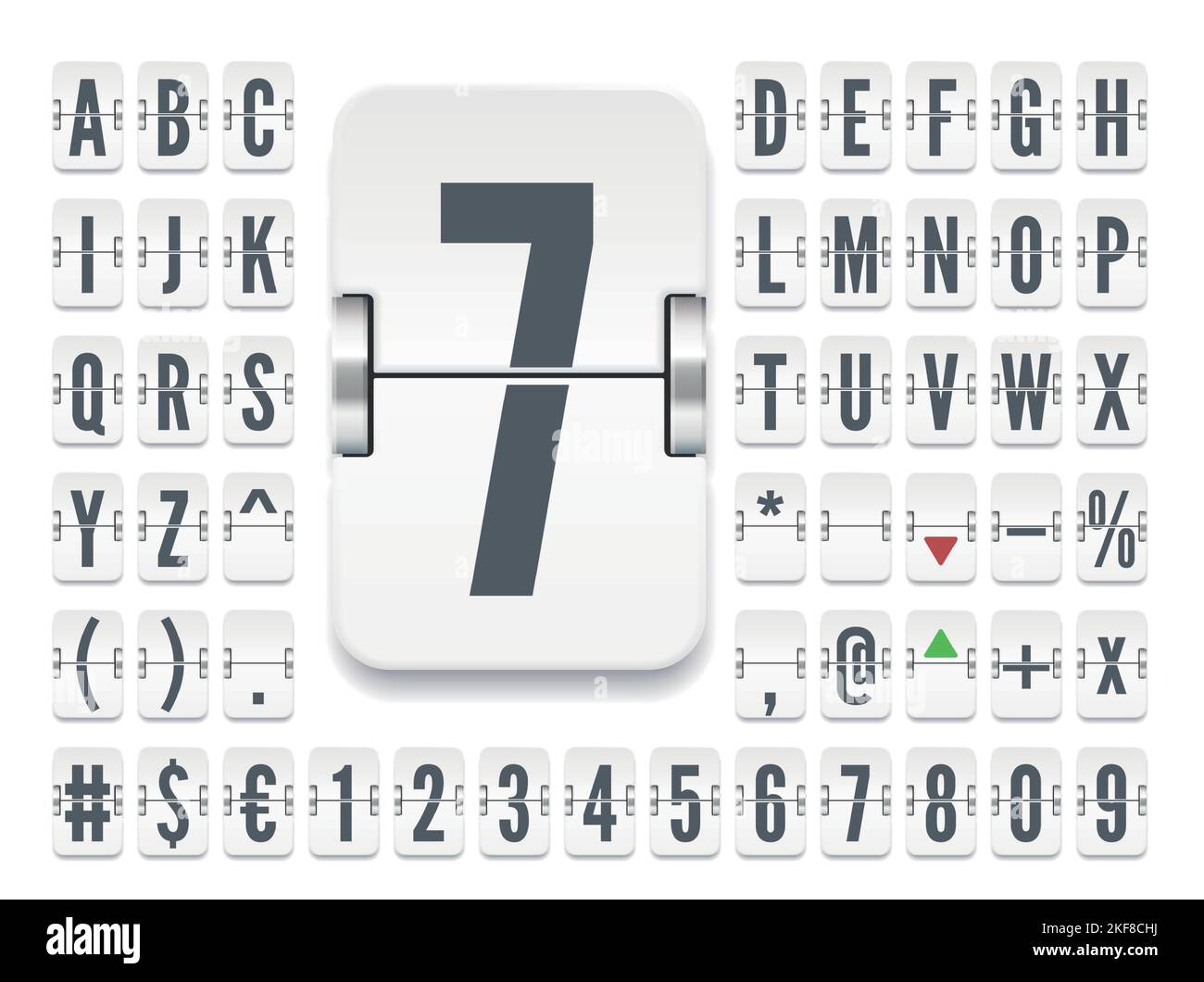 Airport flip board font for showing flight timetable or stock exchange ...