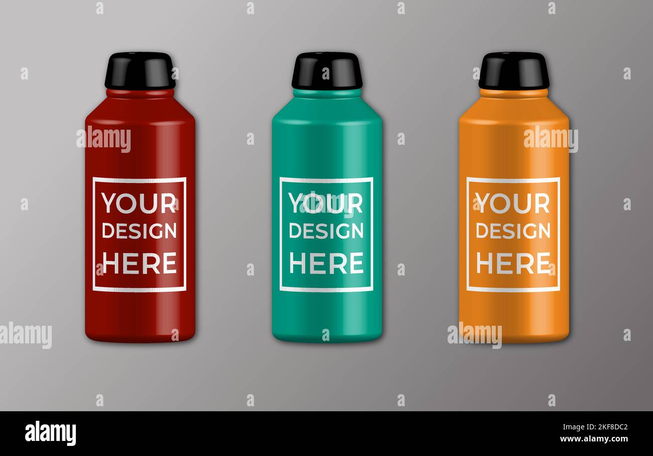 White metal bottle 3d Stock Vector Images - Alamy