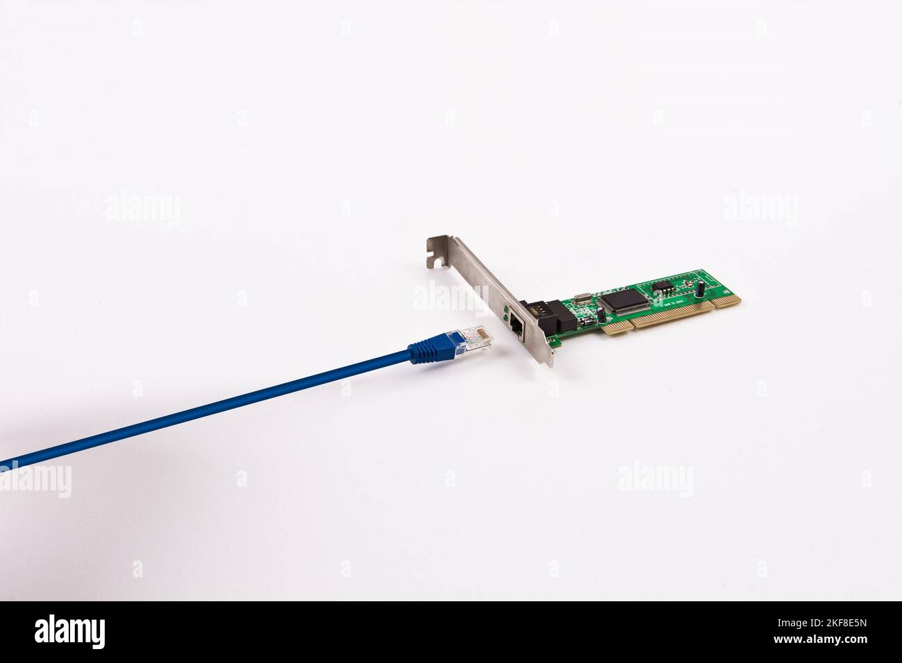 Network LAN card for computer. The LAN card and the background are ...