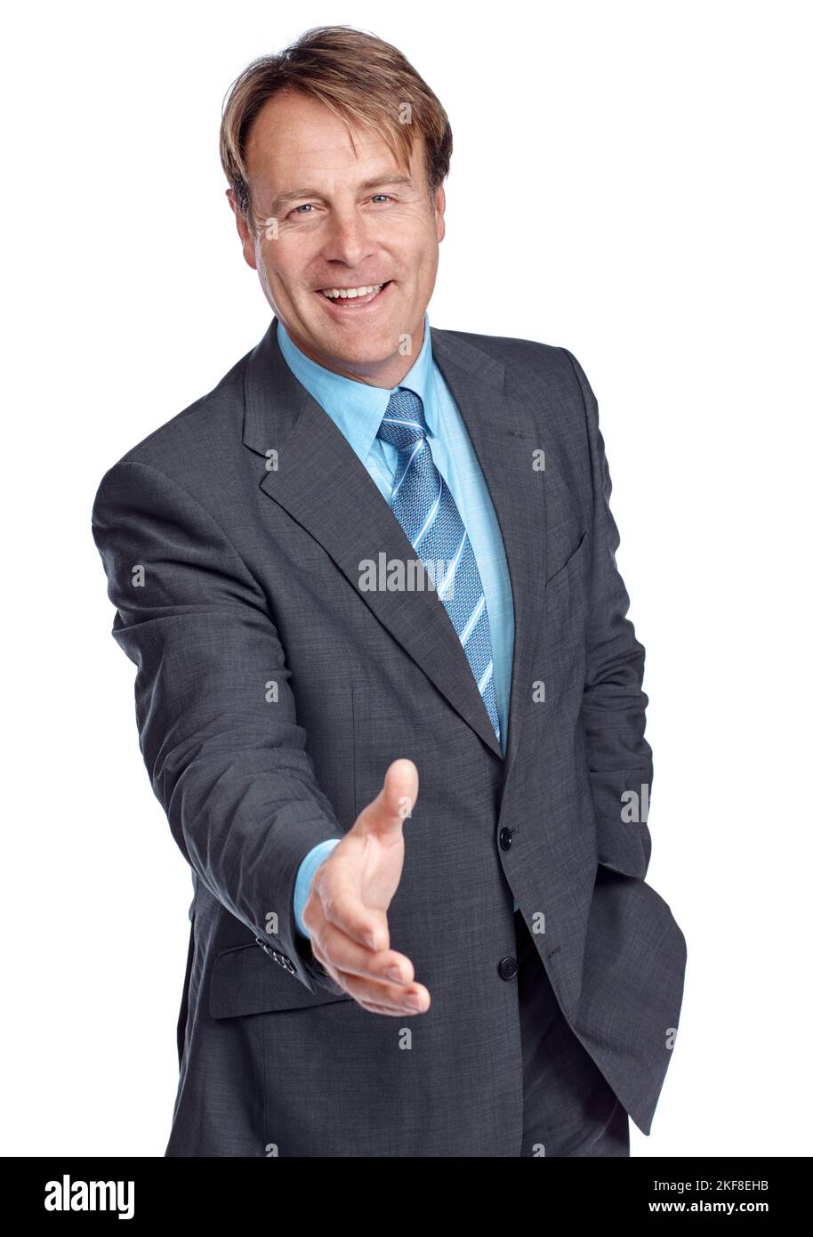 Let me introduce myself...Studio shot of a businessman extending his ...