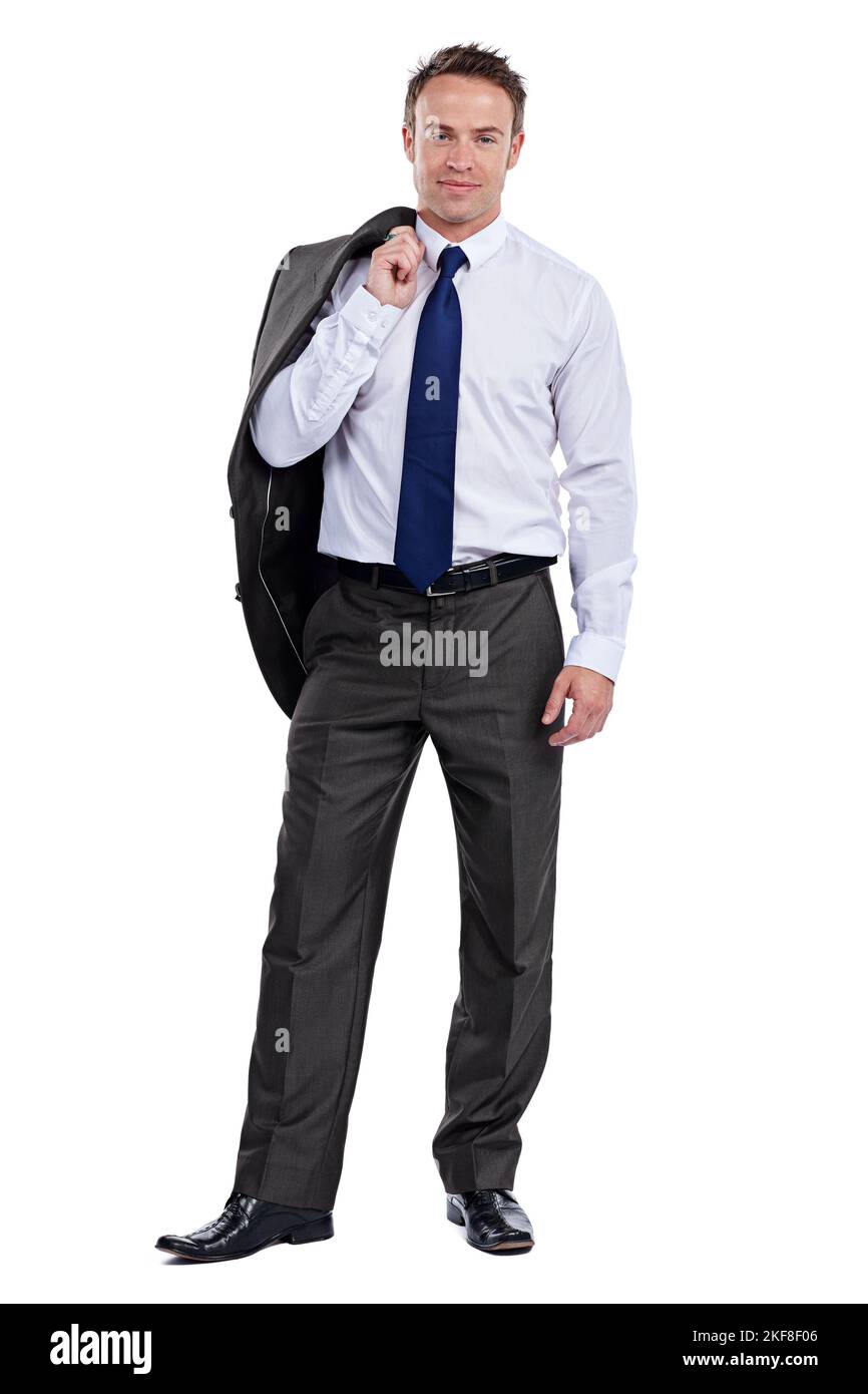 Lets get to work. Full length portrait of a businessman against a white ...