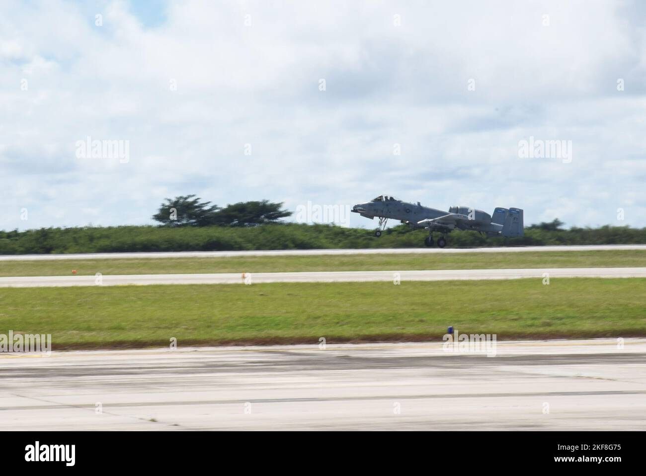 An A-10C Thunderbolt II lands at Saipan International Airport in Saipan ...