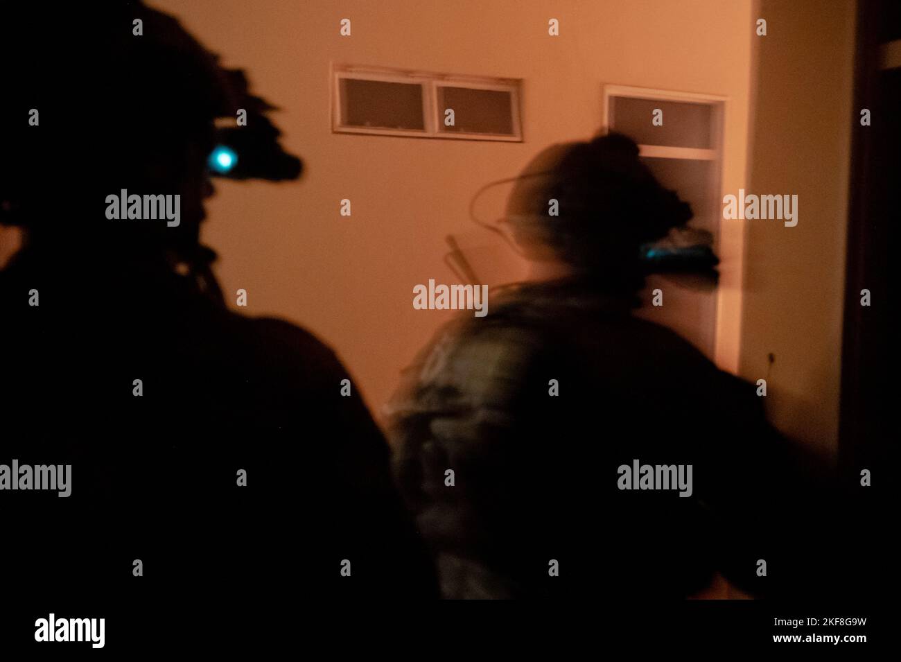 U.S. Army Operational Detachment-Alpha (ODA) members wait for a flash ...