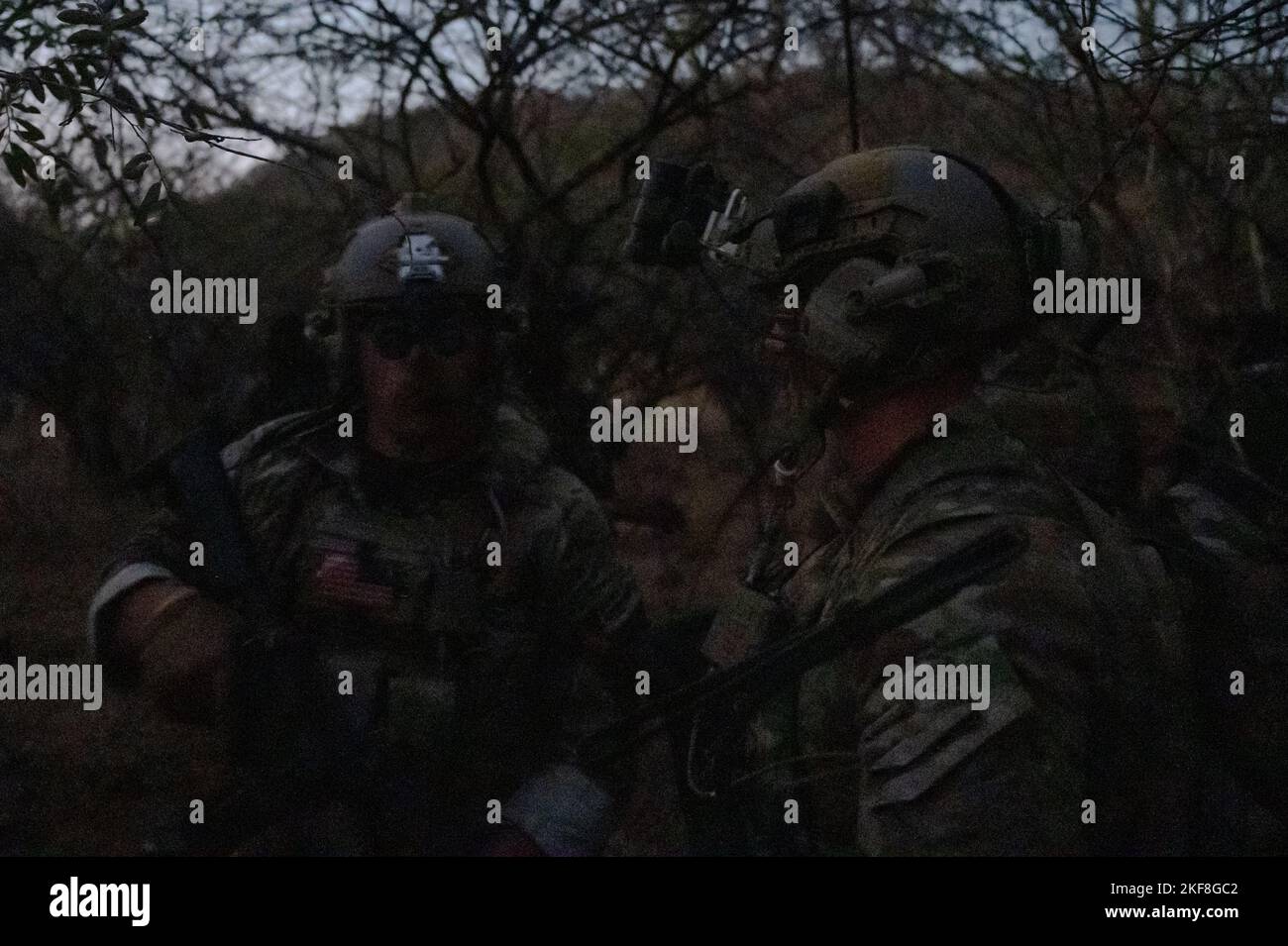 U.S. Army Operational Detachment-Alpha (ODA) members move towards their ...